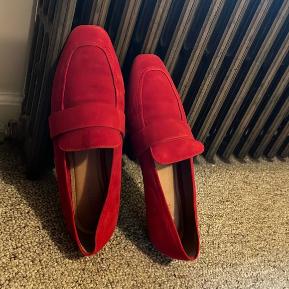Halogen | Shoes | Halogen Red Suede Loafers | Poshmark